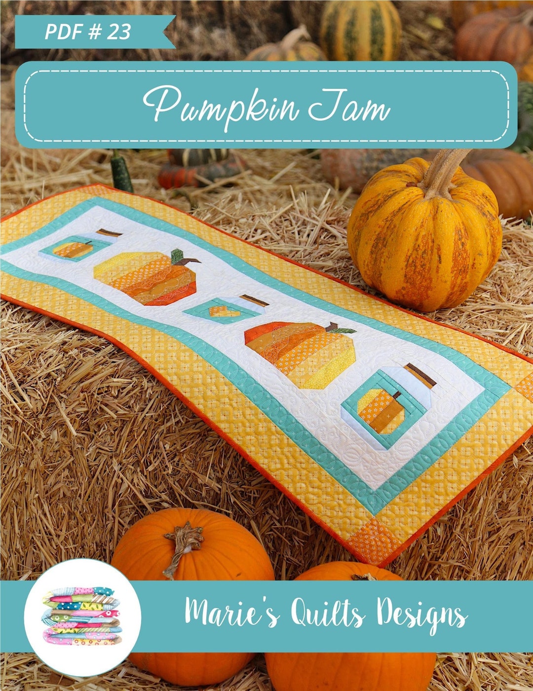 Pumpkin Table Runner Pattern PDF Digital, Fall Block Quilt , Easy ...