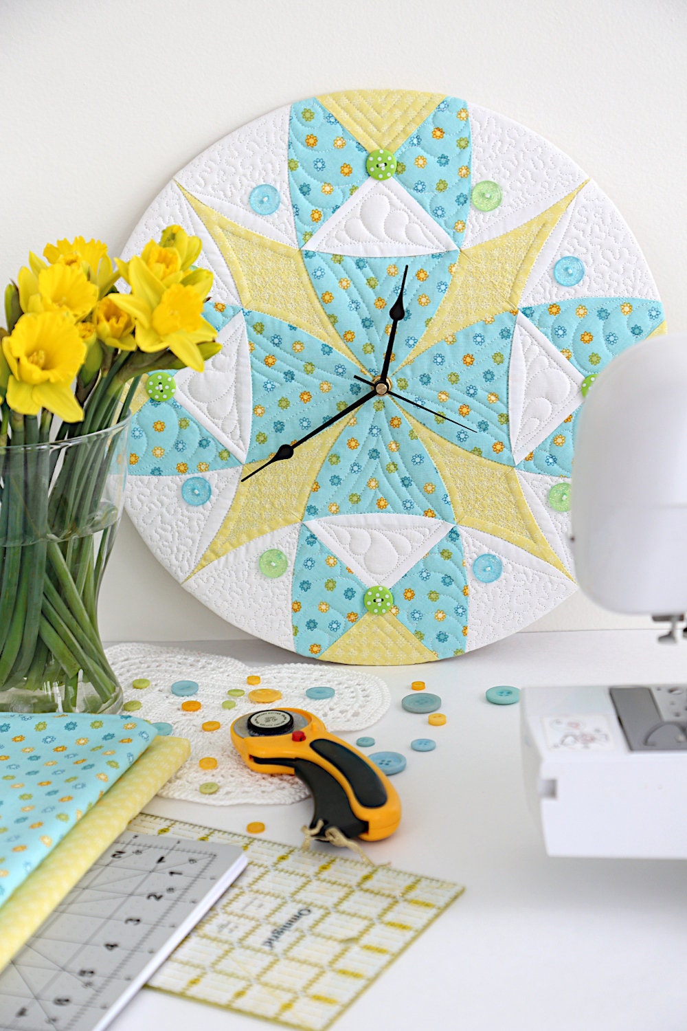 PDF Quilt Clock Pattern, Modern, Patchwork, Digital, Home Decor, Sewing ...