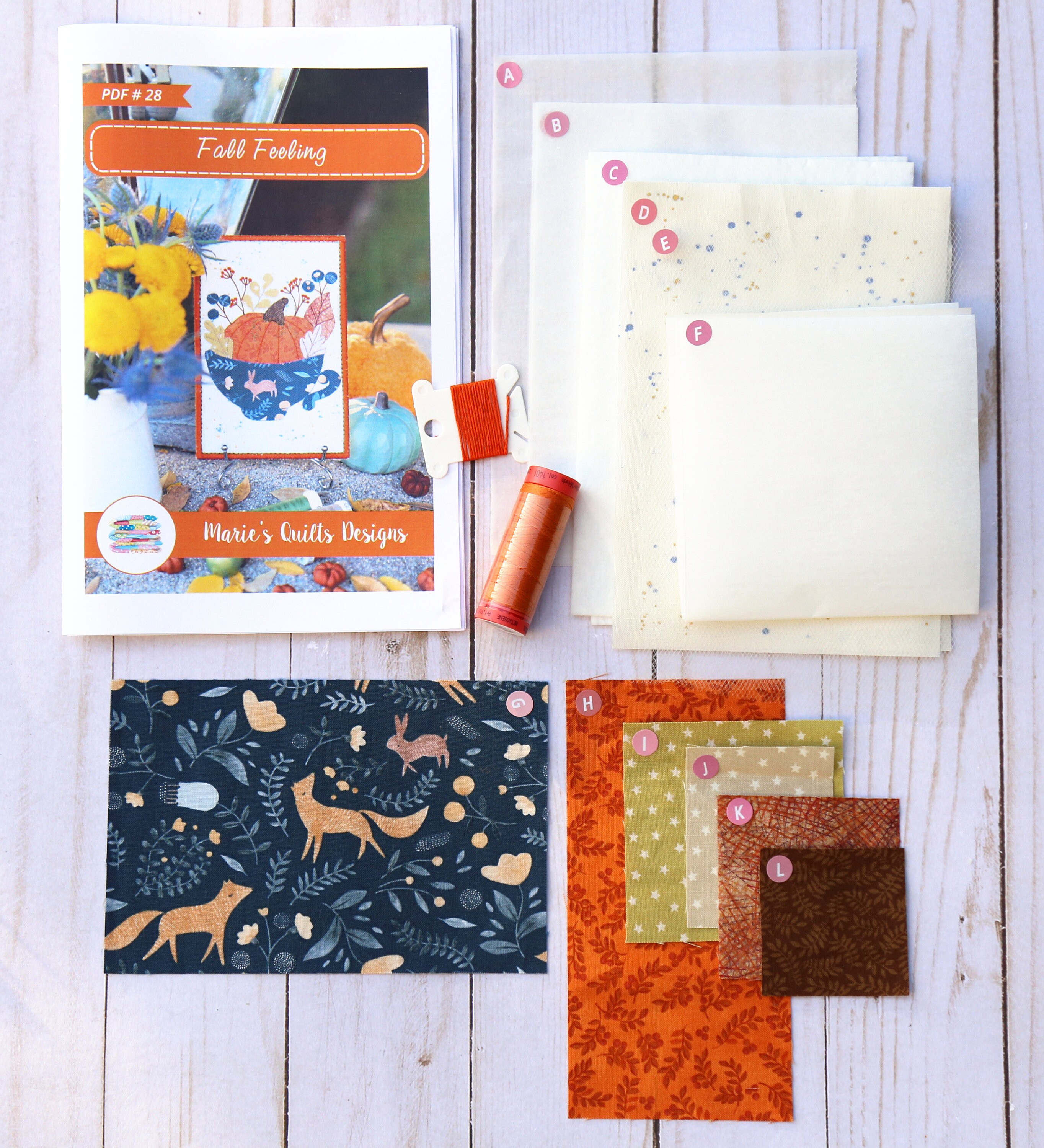 Fabric Postcard Quilt KIT Fabric Pattern fall - Etsy