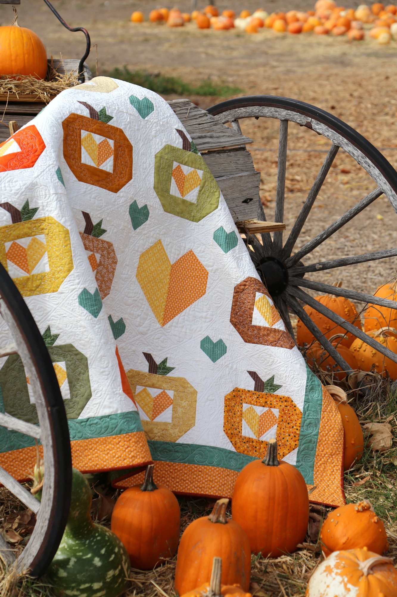 Pumpkin Quilt Pattern PDF Digital, Heart, Harvest, Thanksgiving, Block ...