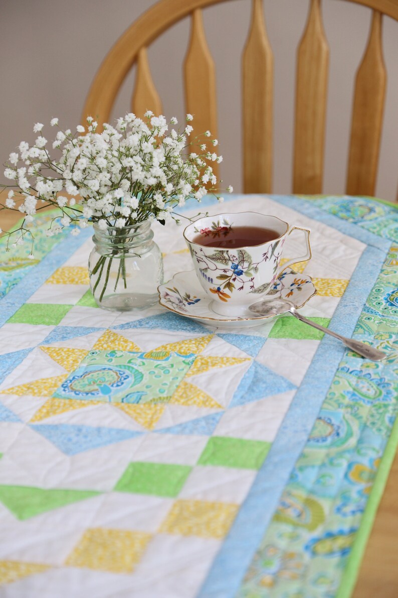 Summer Easy Table Runner Pattern PDF Digital, Star Block Quilt, Table ...