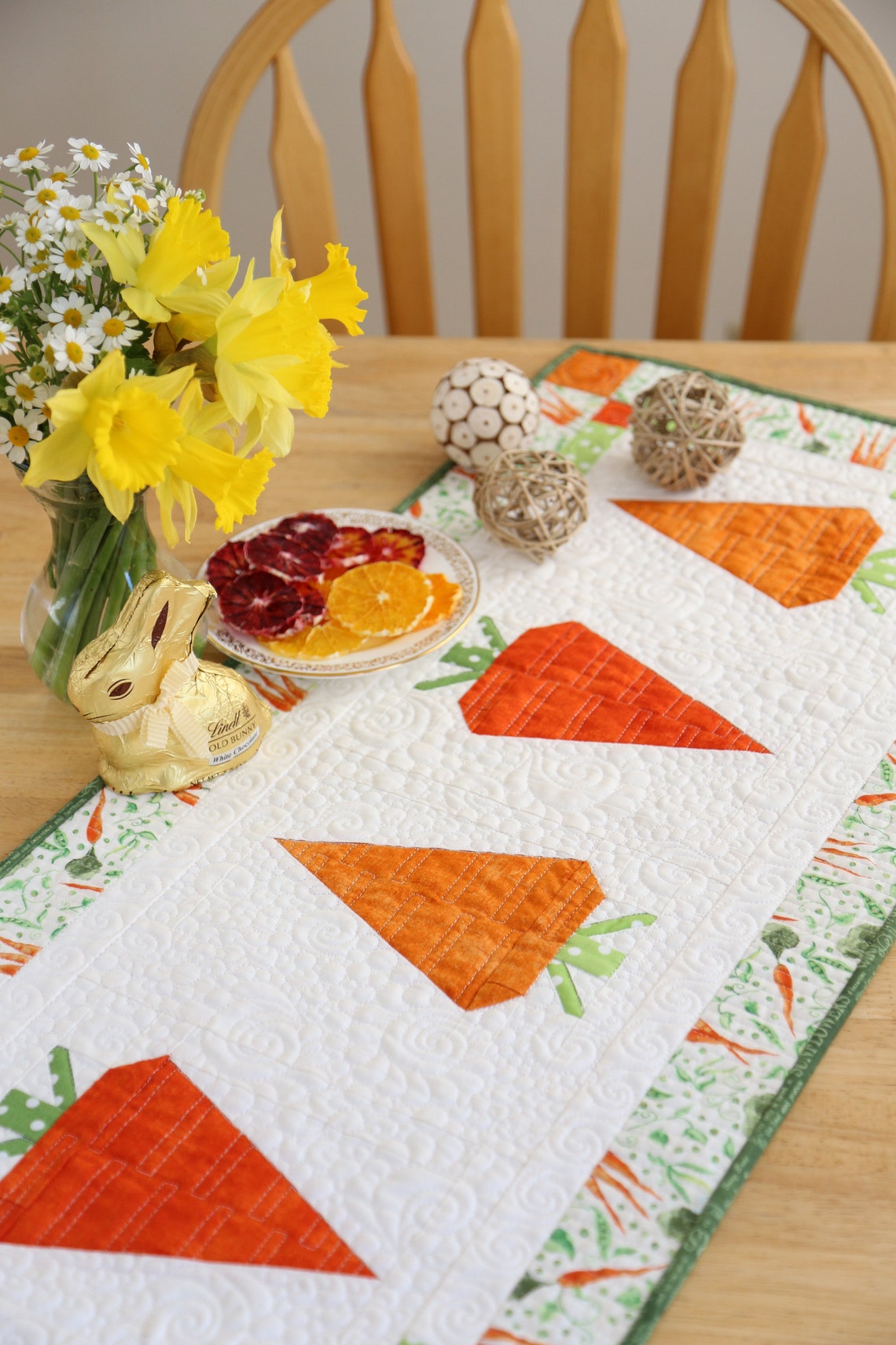 Sweet Carrot Table Runner Pattern PDF Block Quilt Easter - Etsy
