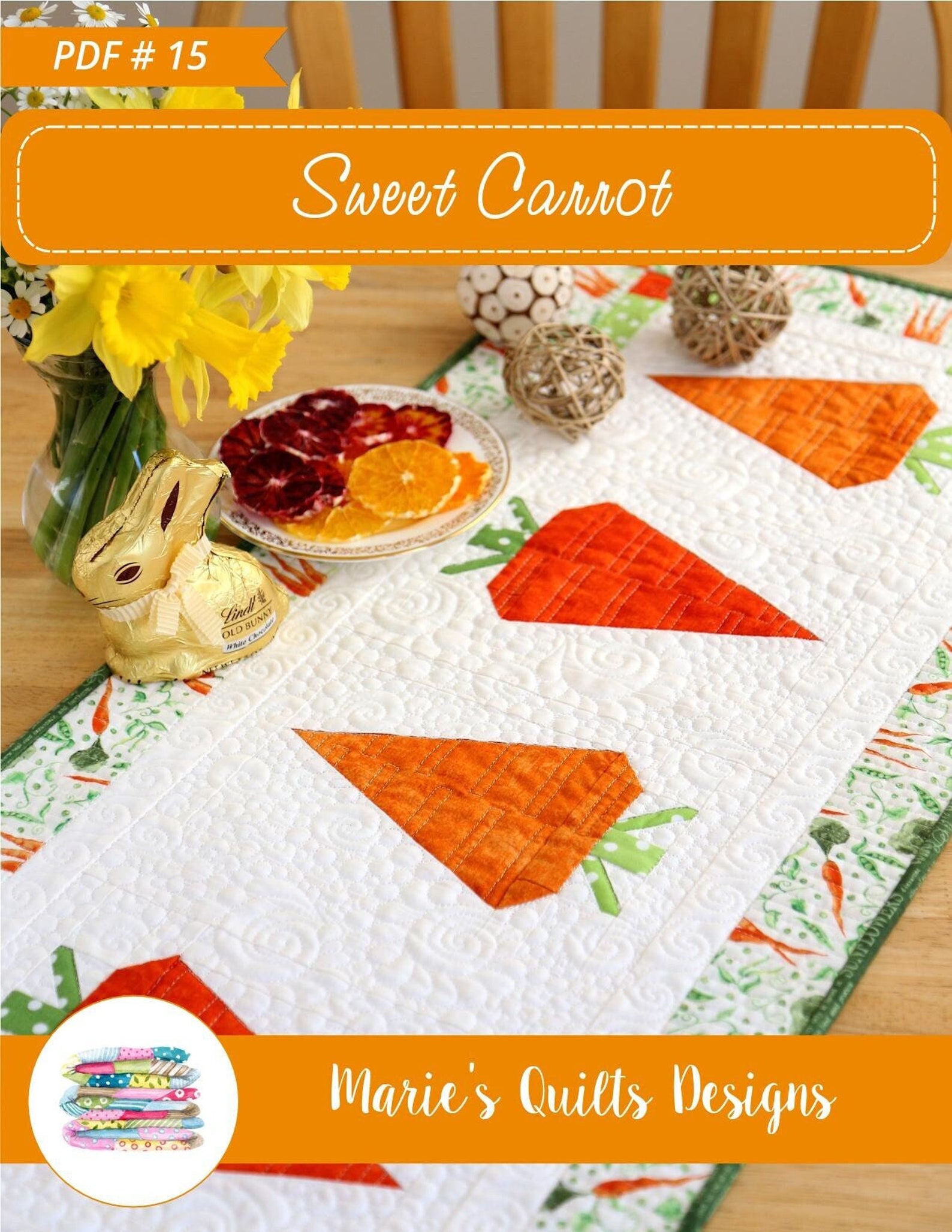 Sweet Carrot Table Runner Pattern PDF Block Quilt Easter - Etsy