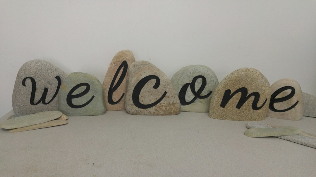 Custom Individual Welcome Rocks, Welcome Rocks for Garden, Garden Stone ...