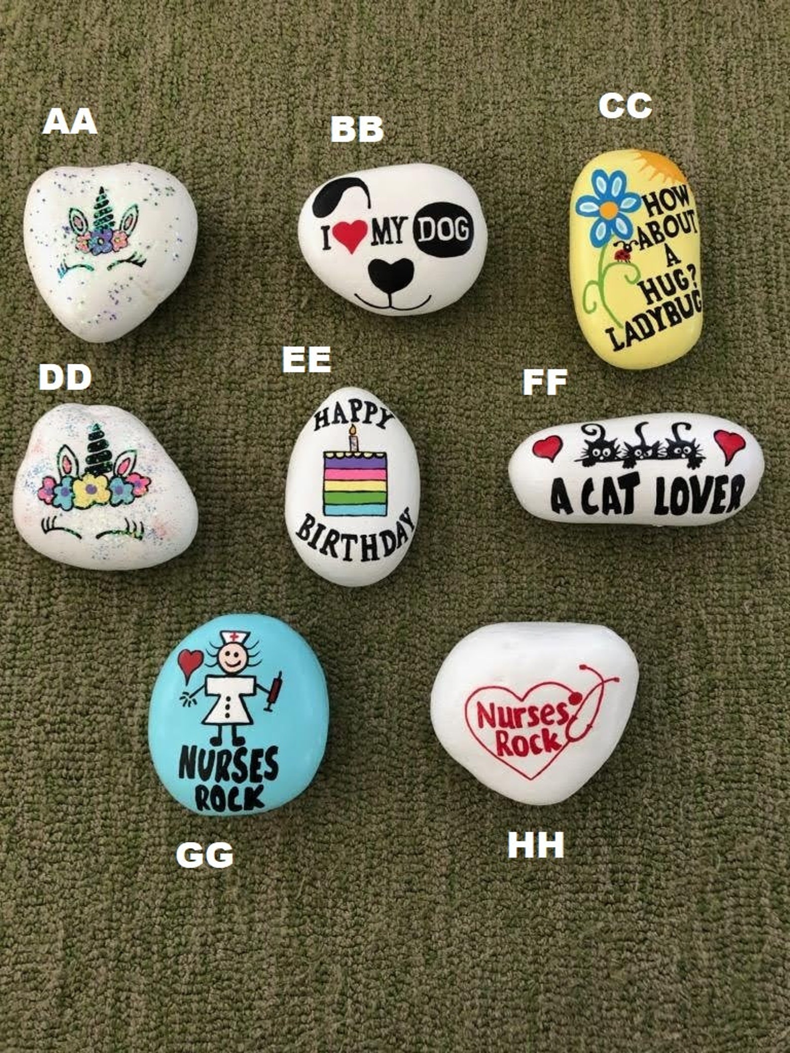 Custom Hand Painted Rocks | Etsy