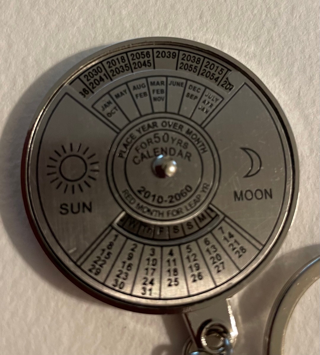 50 Year Calendar on One Keychain. Keychain Best Functional Perfect Gift ...