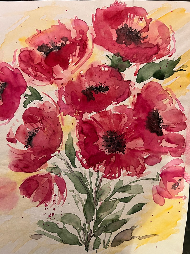 Original Hand Painted Watercolor Painting by Artist Lin Pacific Sketchy ...