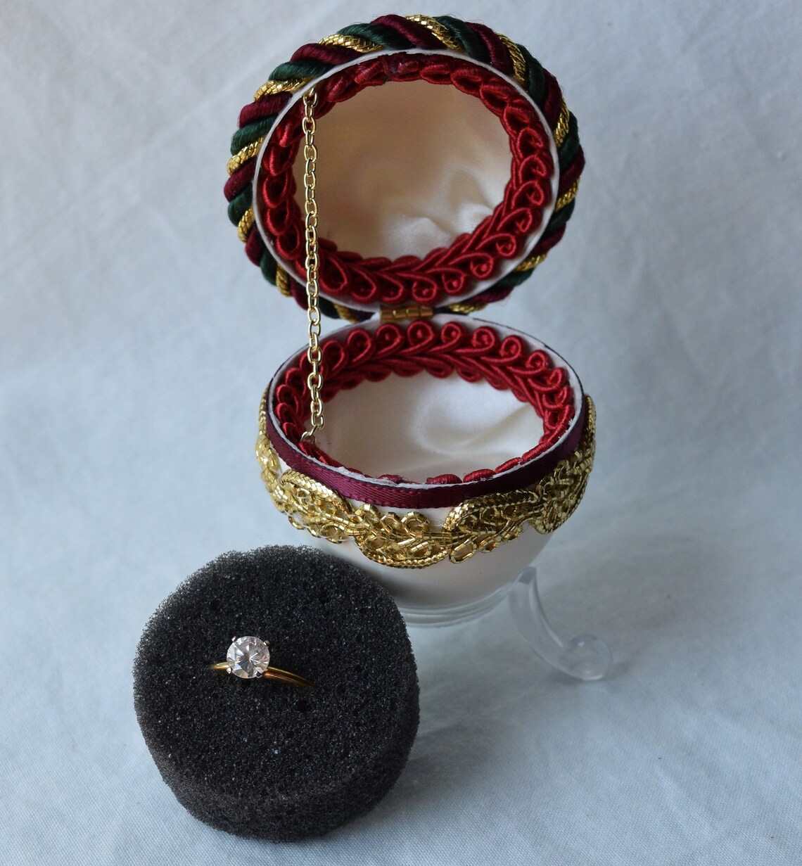 Fancy Duck Egg Box Hinged to open Reminiscent of Faberge Eggs | Etsy