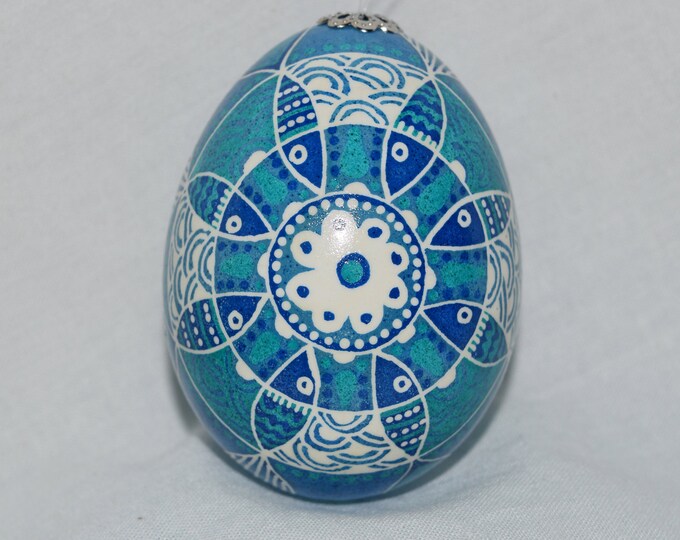 Mandala Design Catch's Fish Around White Flower. Shades of - Etsy