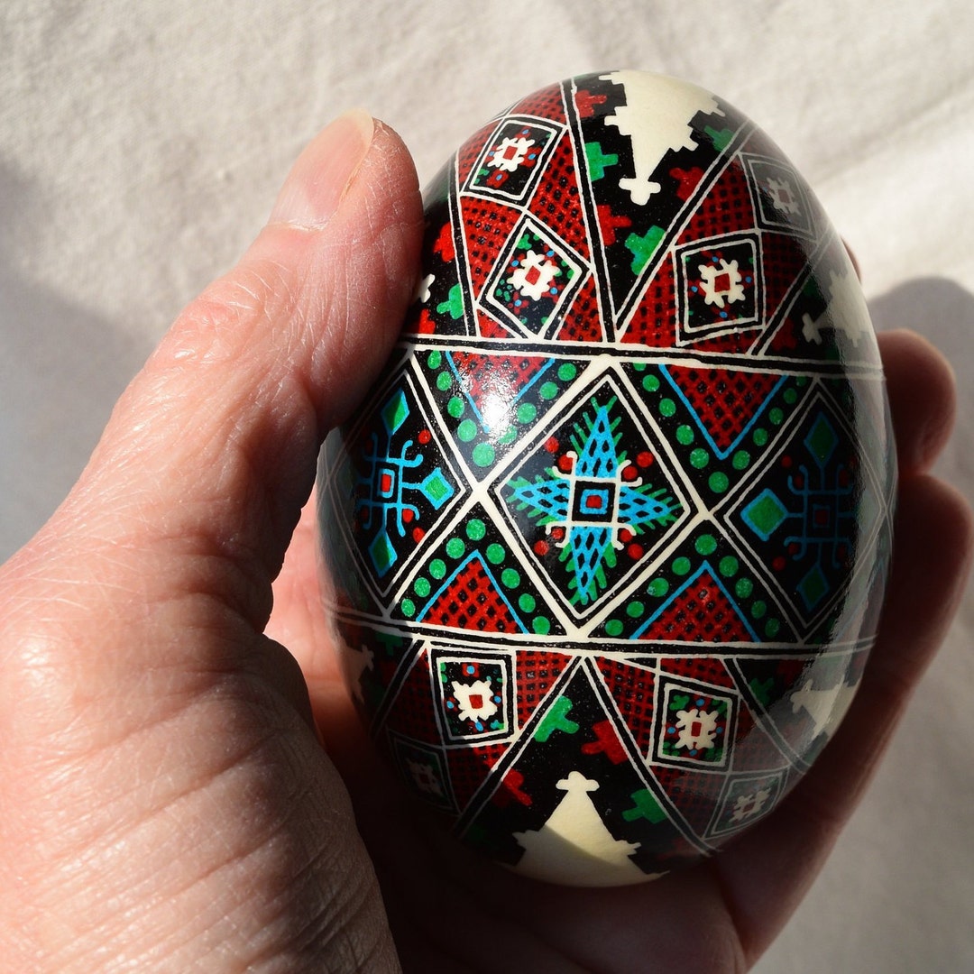 Pysanky Ukrainian Easter Egg-goose Egg-batik Egg-handmade-stylized ...