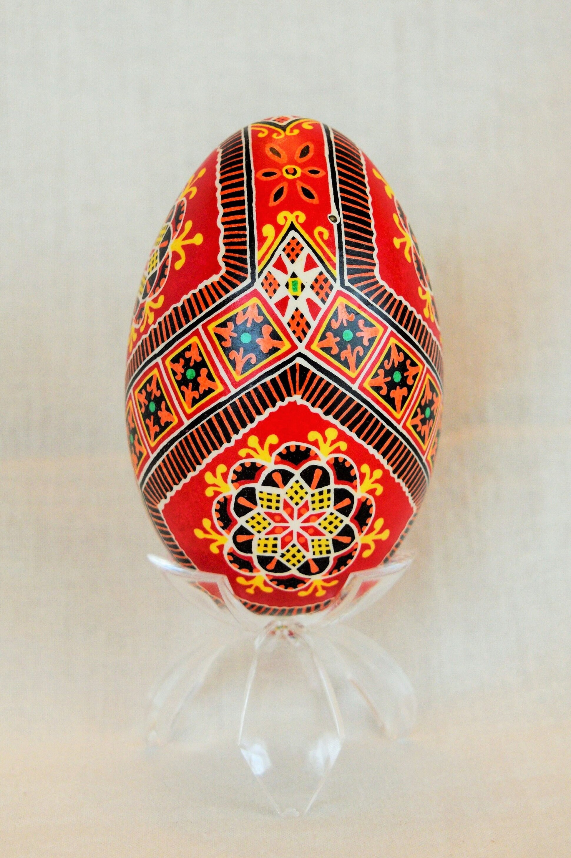 Goose Egg Pysanky Ukrainian Easter Egg. Beautiful Color, Sunburst ...