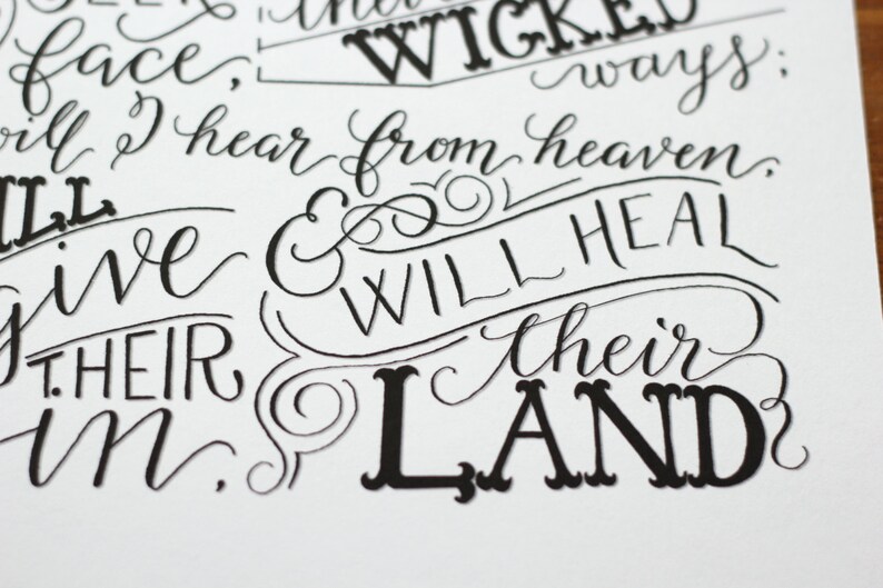 Hand Lettered Bible Verse Scripture Art Print If My People - Etsy