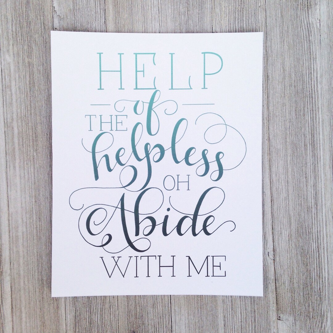 Abide With Me Hand Lettered Typography Art Print - Etsy