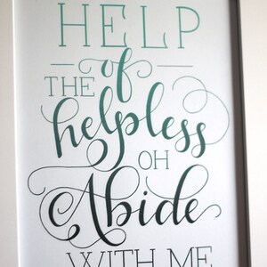 Abide With Me \\ Hand Lettered Typography Art Print - Etsy