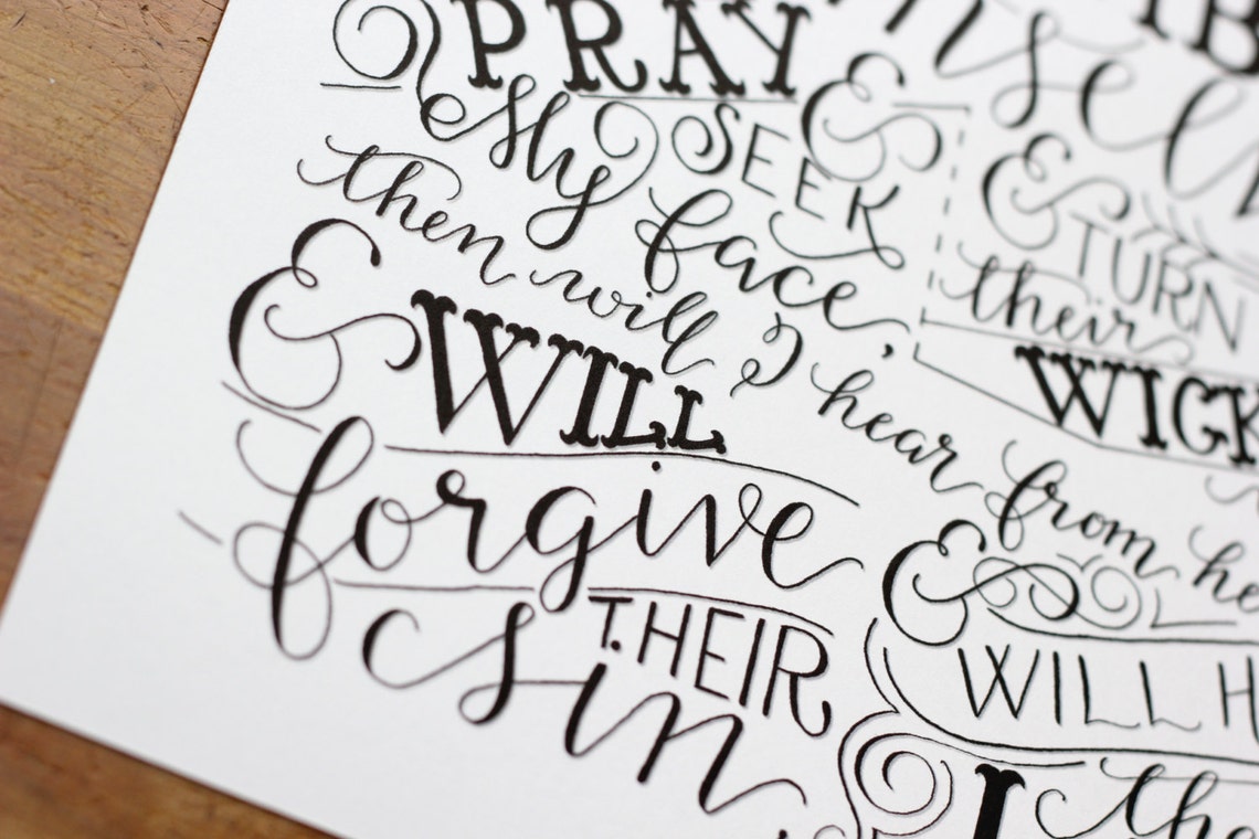 Hand Lettered Bible Verse Scripture Art Print If My People - Etsy