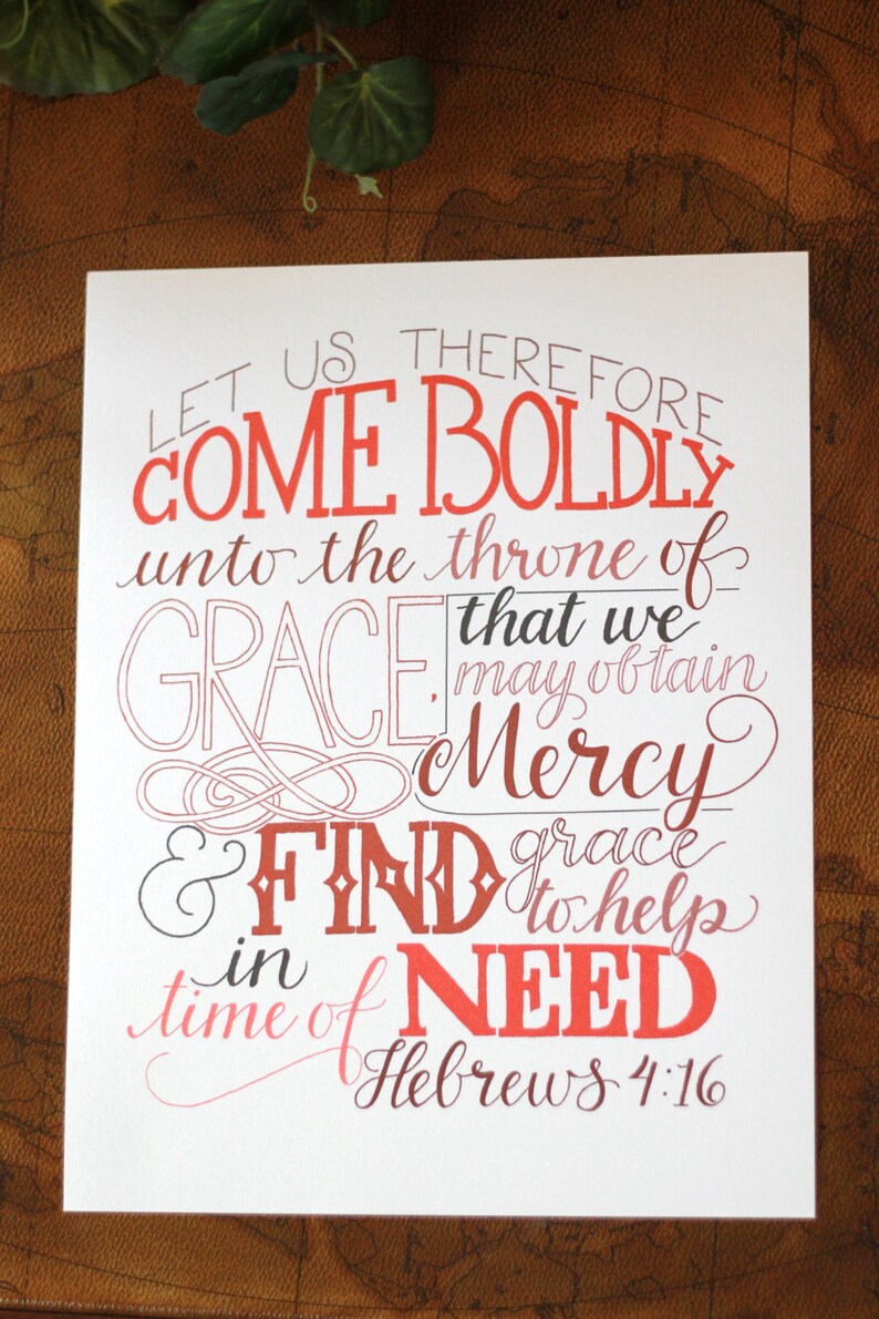 Hand Lettering Bible Verse Art Print Christian Typography - Etsy