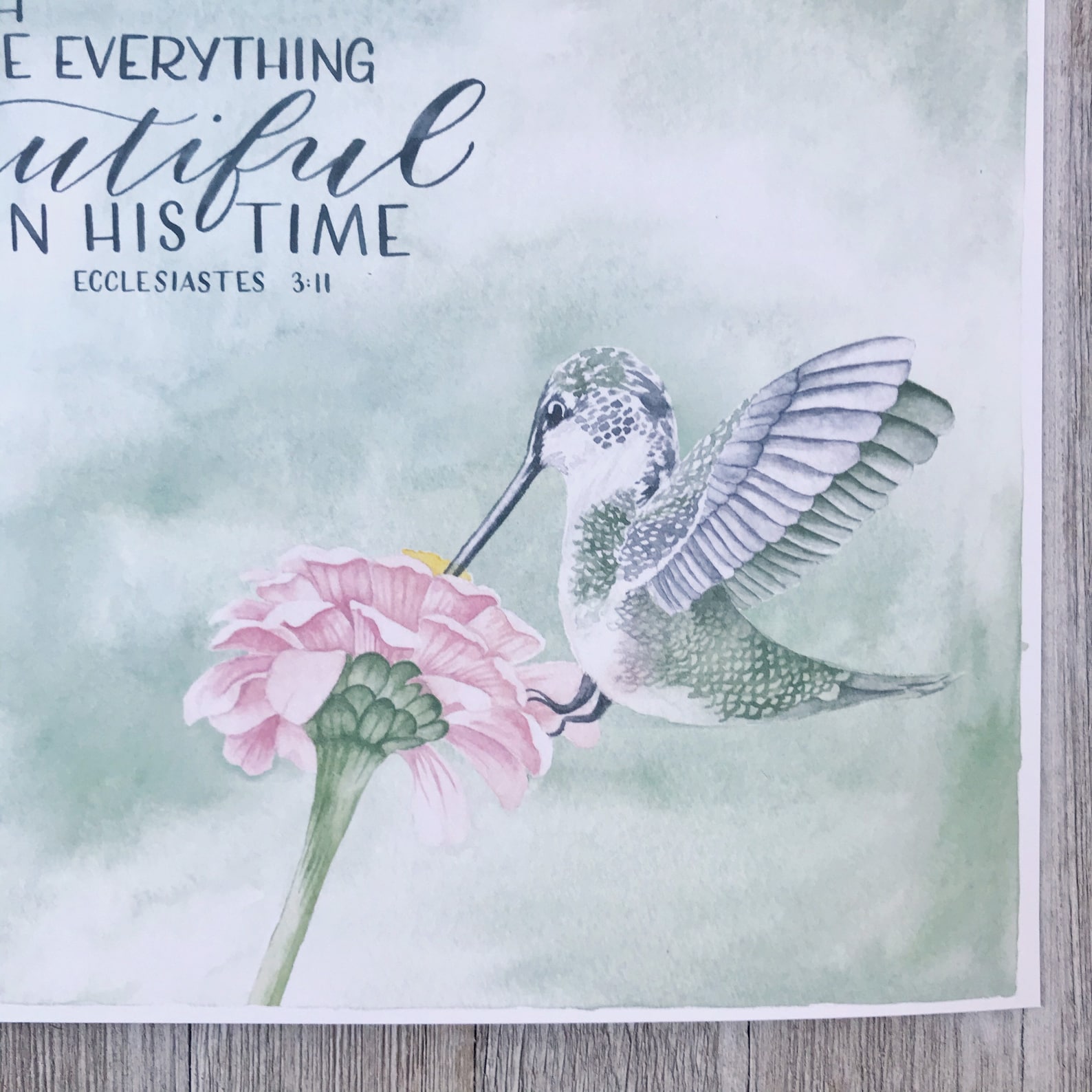 Hummingbird Watercolor Bible Verse Art Print Ecclesiastes - Etsy