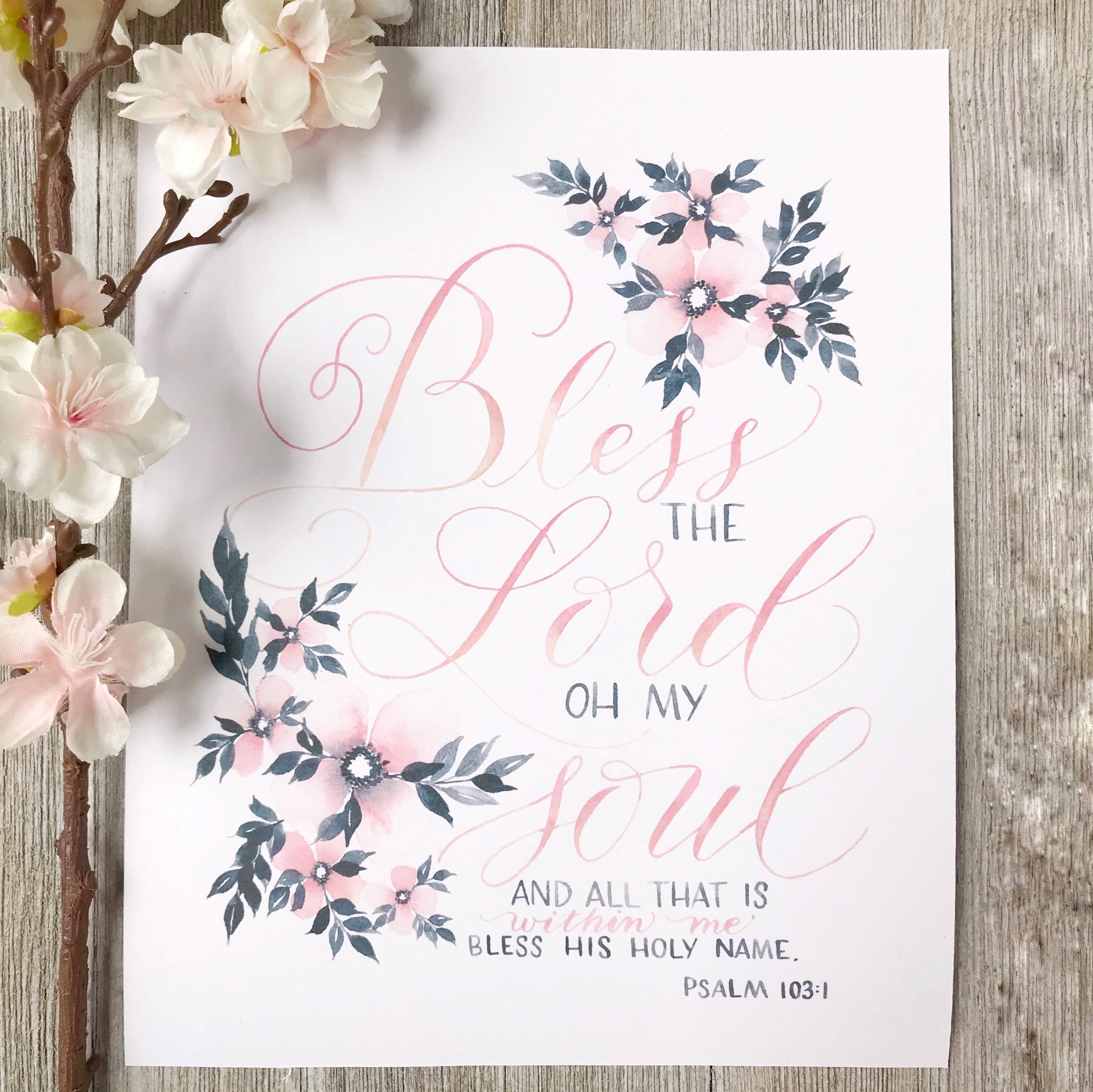 Prints Wall Hangings Bless the Lord O My Soul Watercolor Art Print ...
