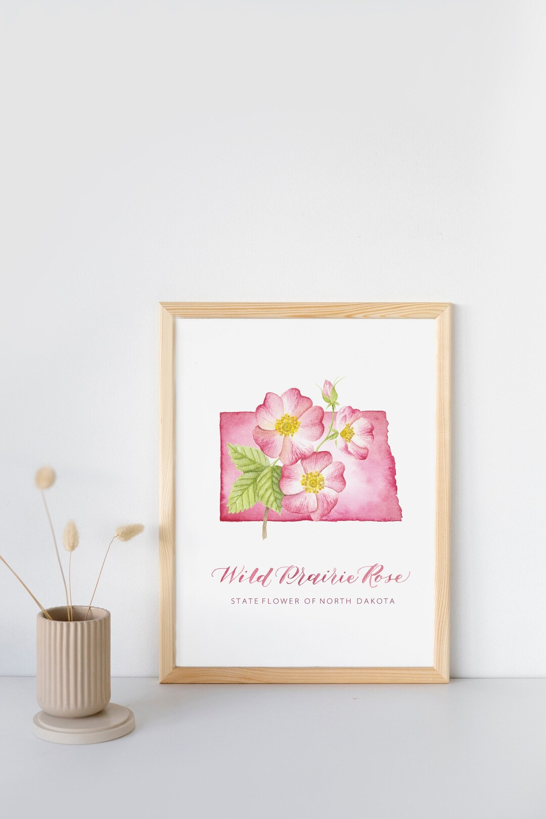 North Dakota State Flower and Shape Fine Art Print | Wild Prairie Rose ...