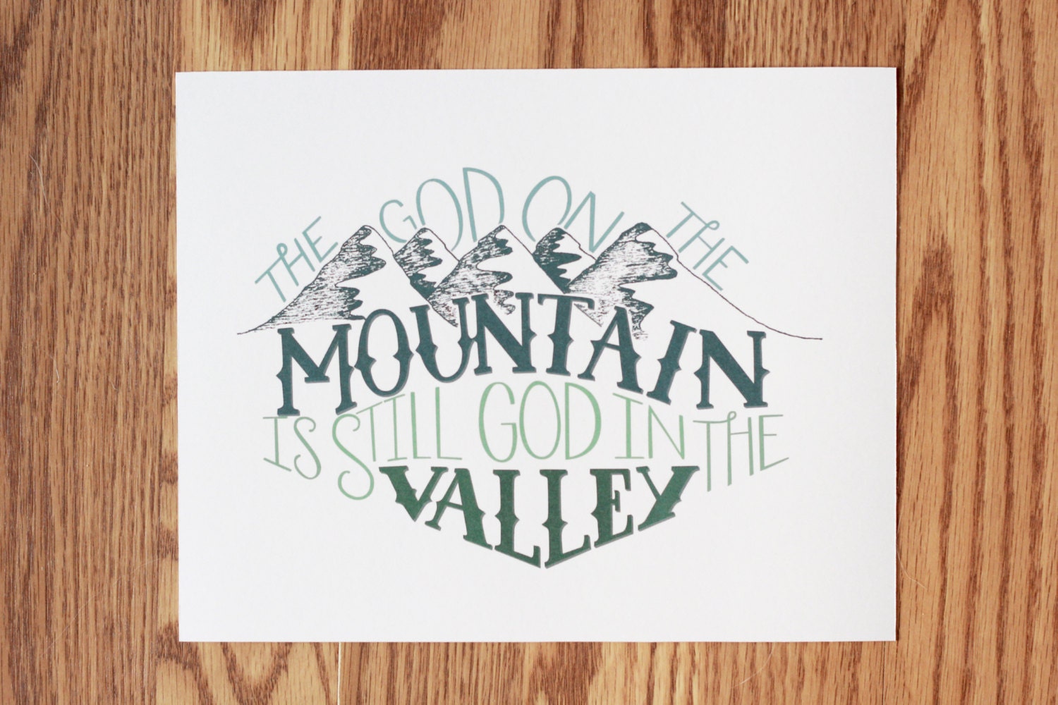 God on the Mountain Hand Lettered Christian Song Art Print - Etsy