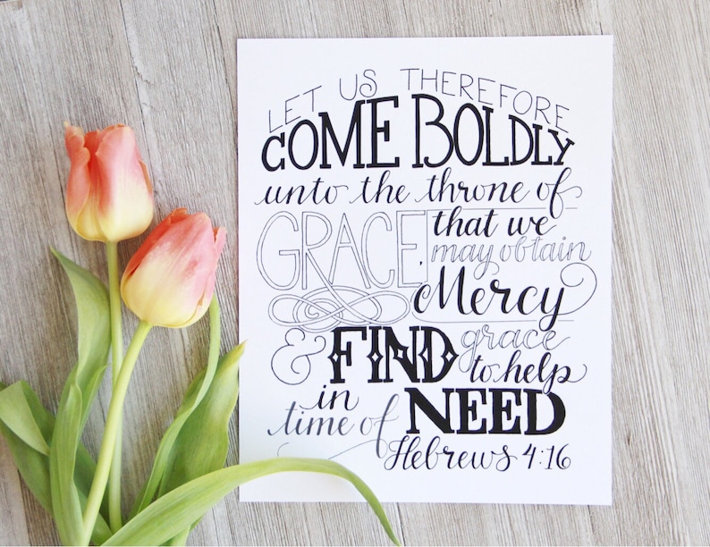 Hand Lettering Bible Verse Art Print Christian Typography - Etsy