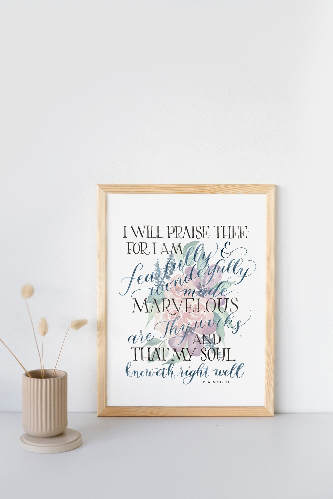Psalm 139:14 | I Am Fearfully and Wonderfully Made Watercolor Bible ...