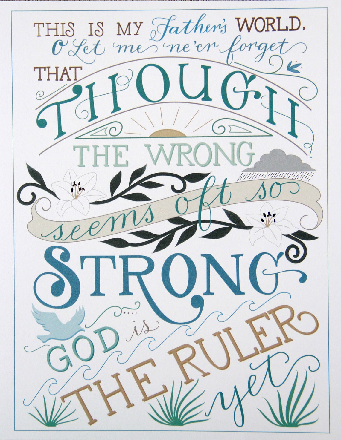 This is My Father's World Christian Hymn -typography Art Print - Etsy