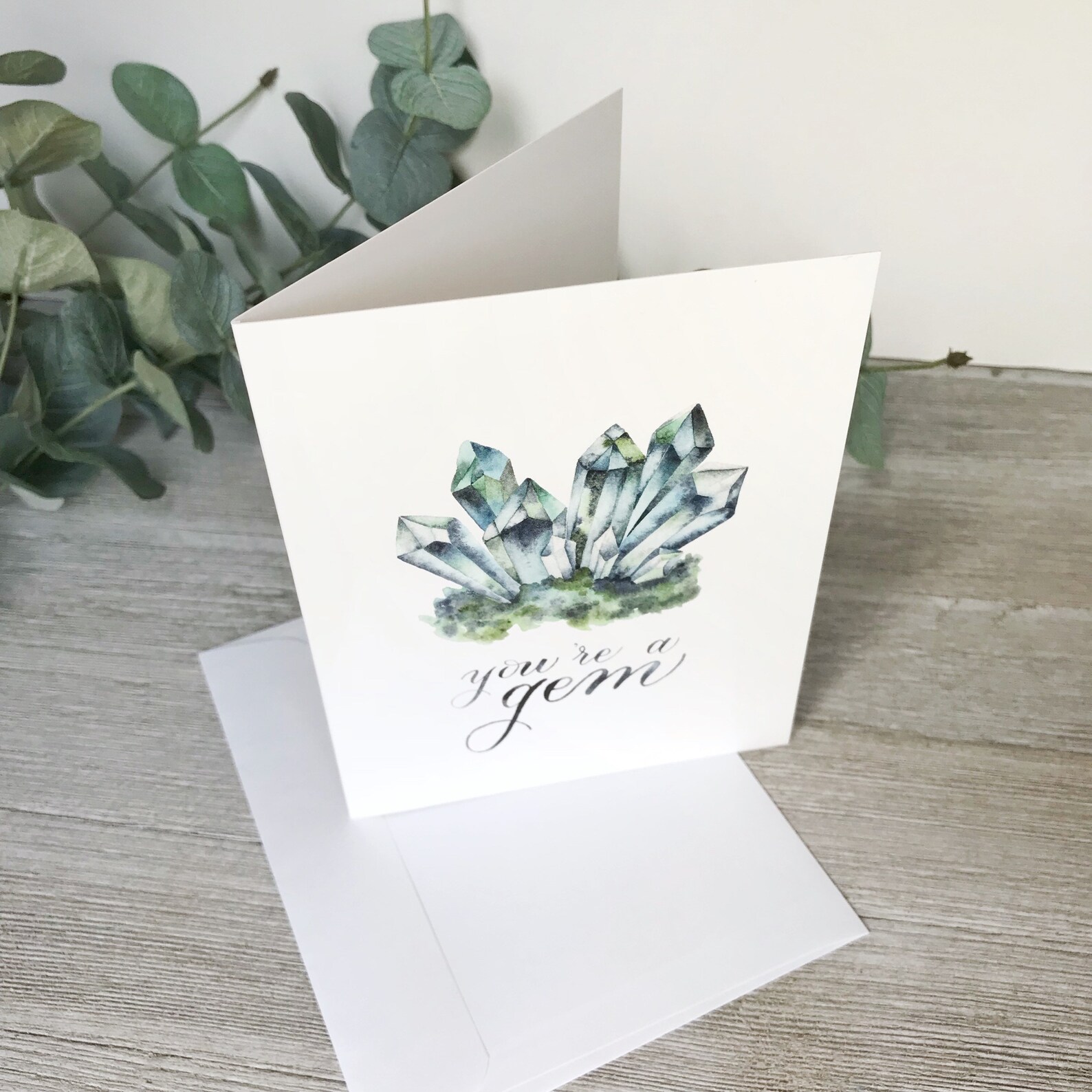 Set of 5 "you're A Gem" Greeting Cards | Unique Modern Calligraphy and ...