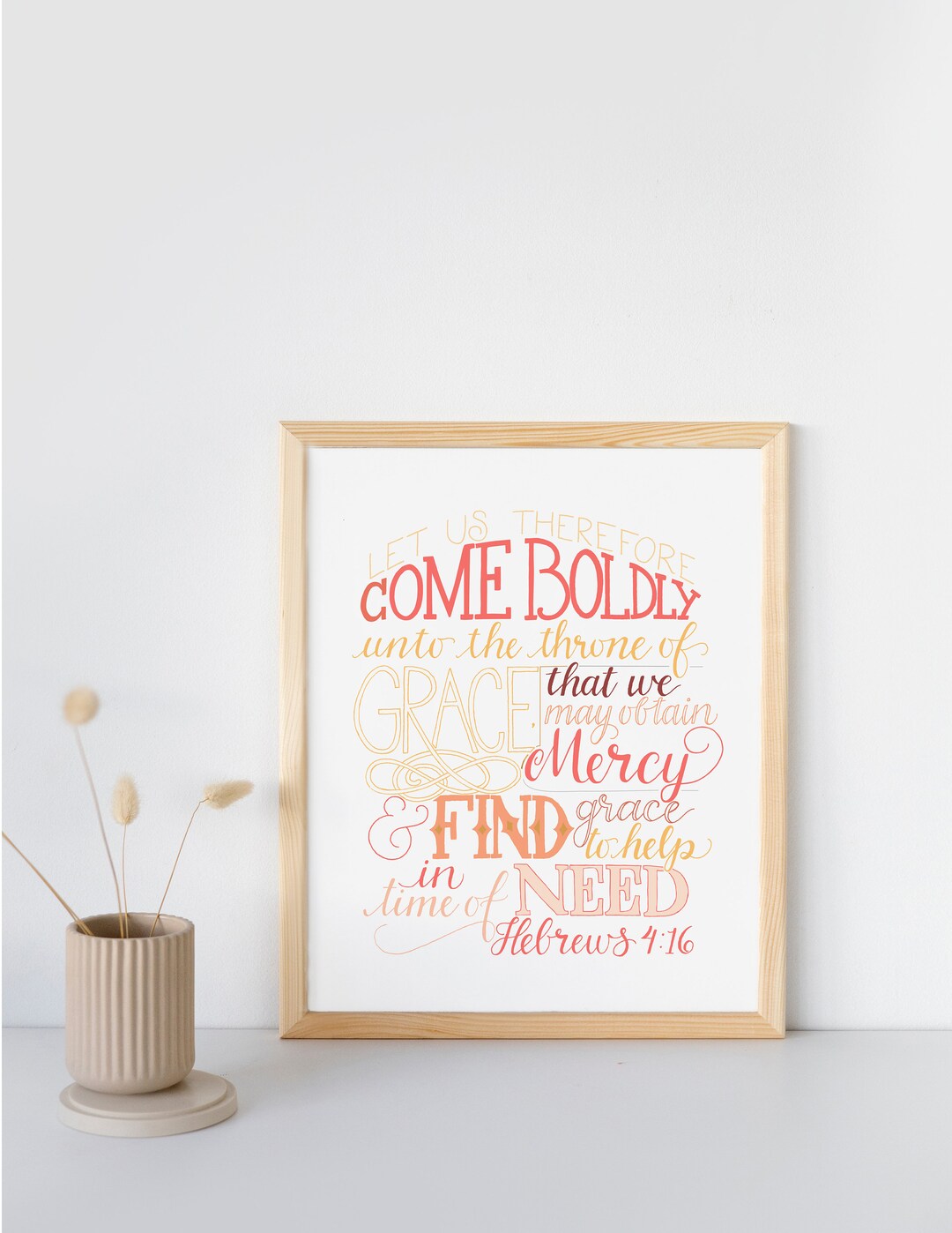 Come Boldly | Hand Lettered Scripture Fine Art Print | Christian ...