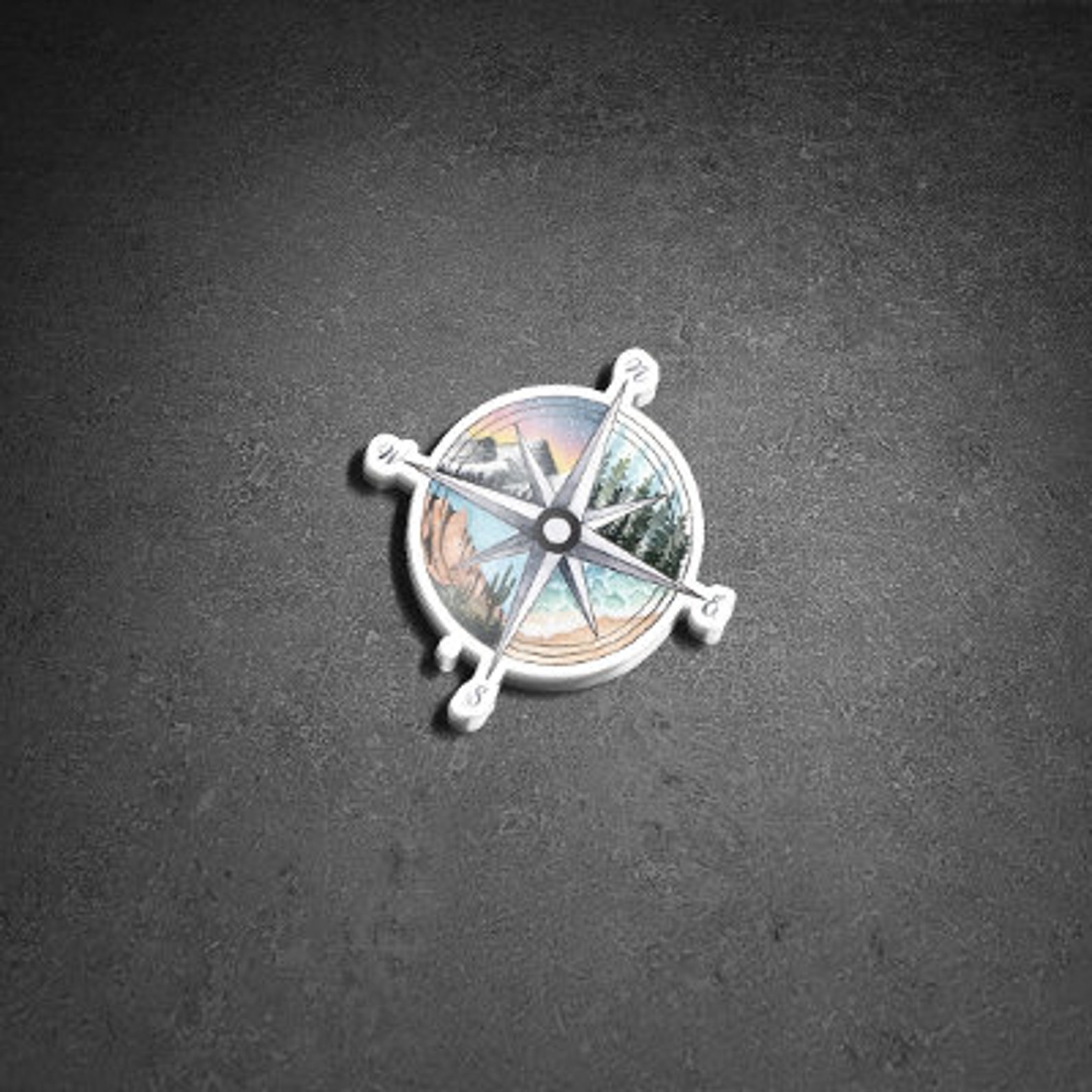 Watercolor Compass Rose Vinyl Sticker: Regional Landscapes Adventure - Etsy