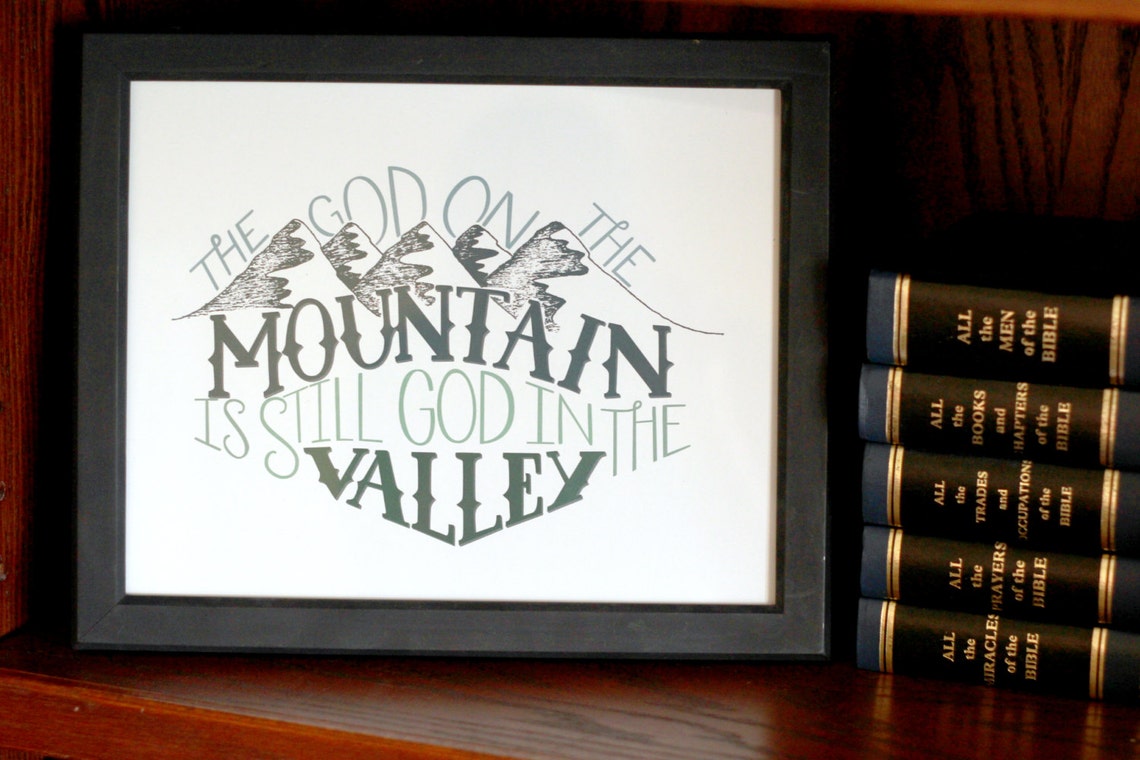 God on the Mountain Hand Lettered Christian Song Art Print - Etsy