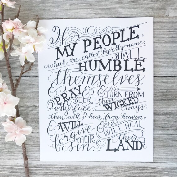 Hand Lettered Bible Verse Scripture Art Print If My People - Etsy