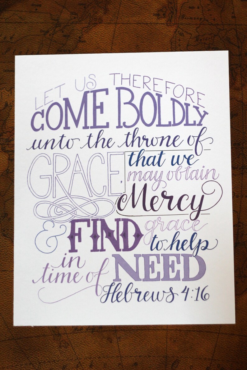 Hand Lettering Bible Verse Art Print Christian Typography - Etsy