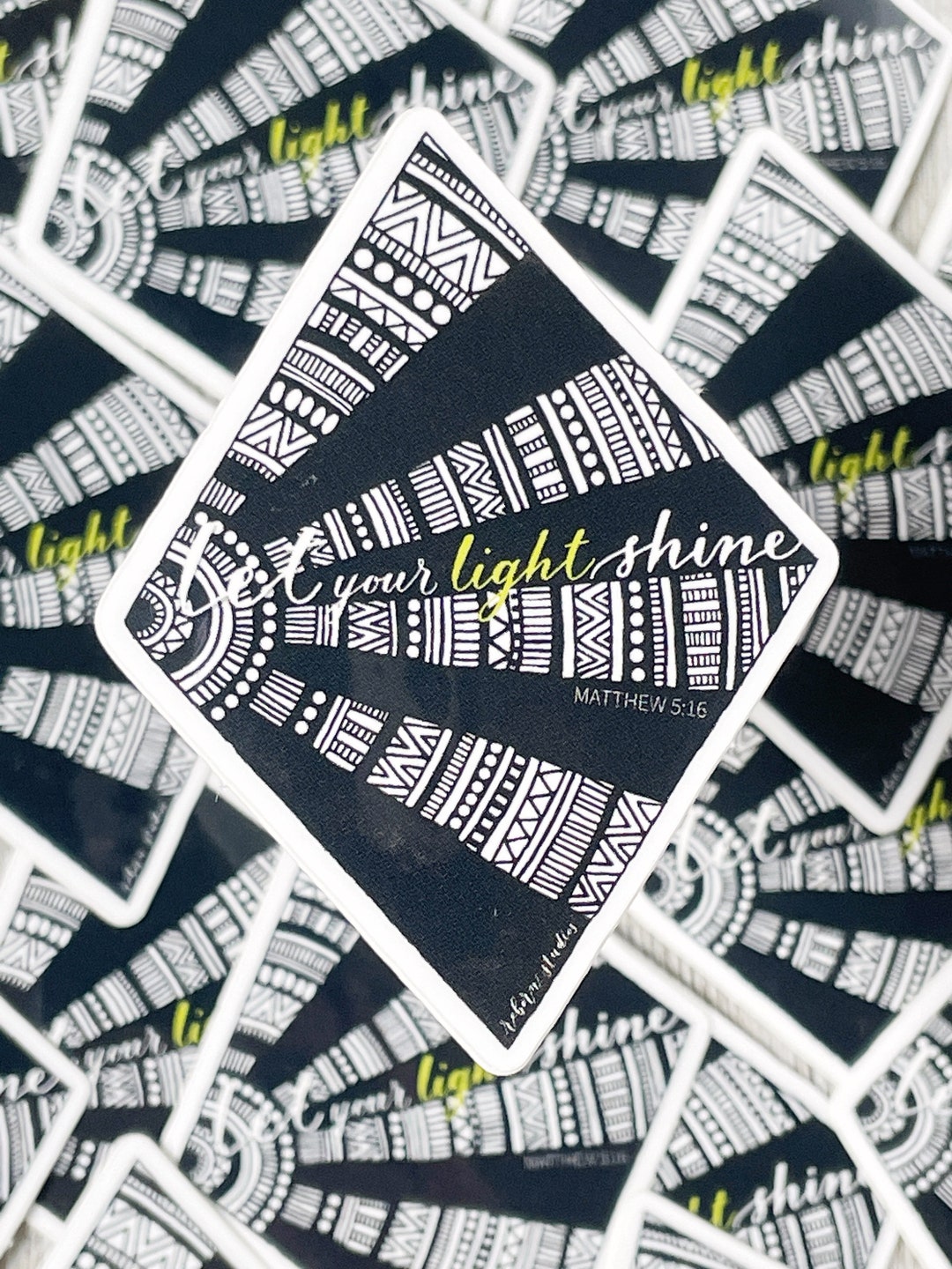 Let Your Light Shine Shiny Vinyl Sticker With Zentangle Sunburst ...