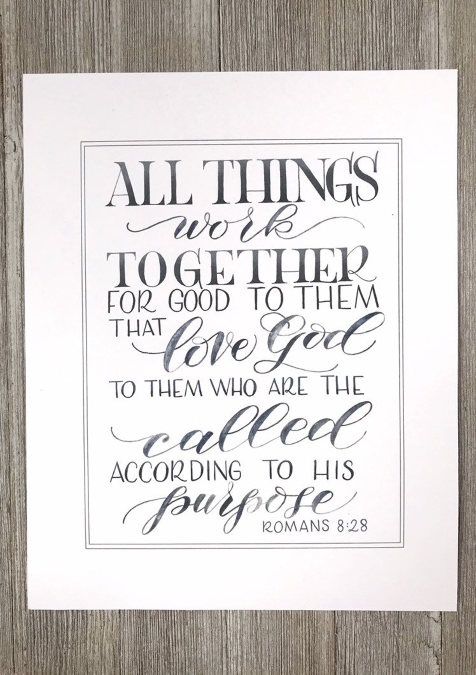Romans 8:28 All Things Work Together for Good Watercolor - Etsy