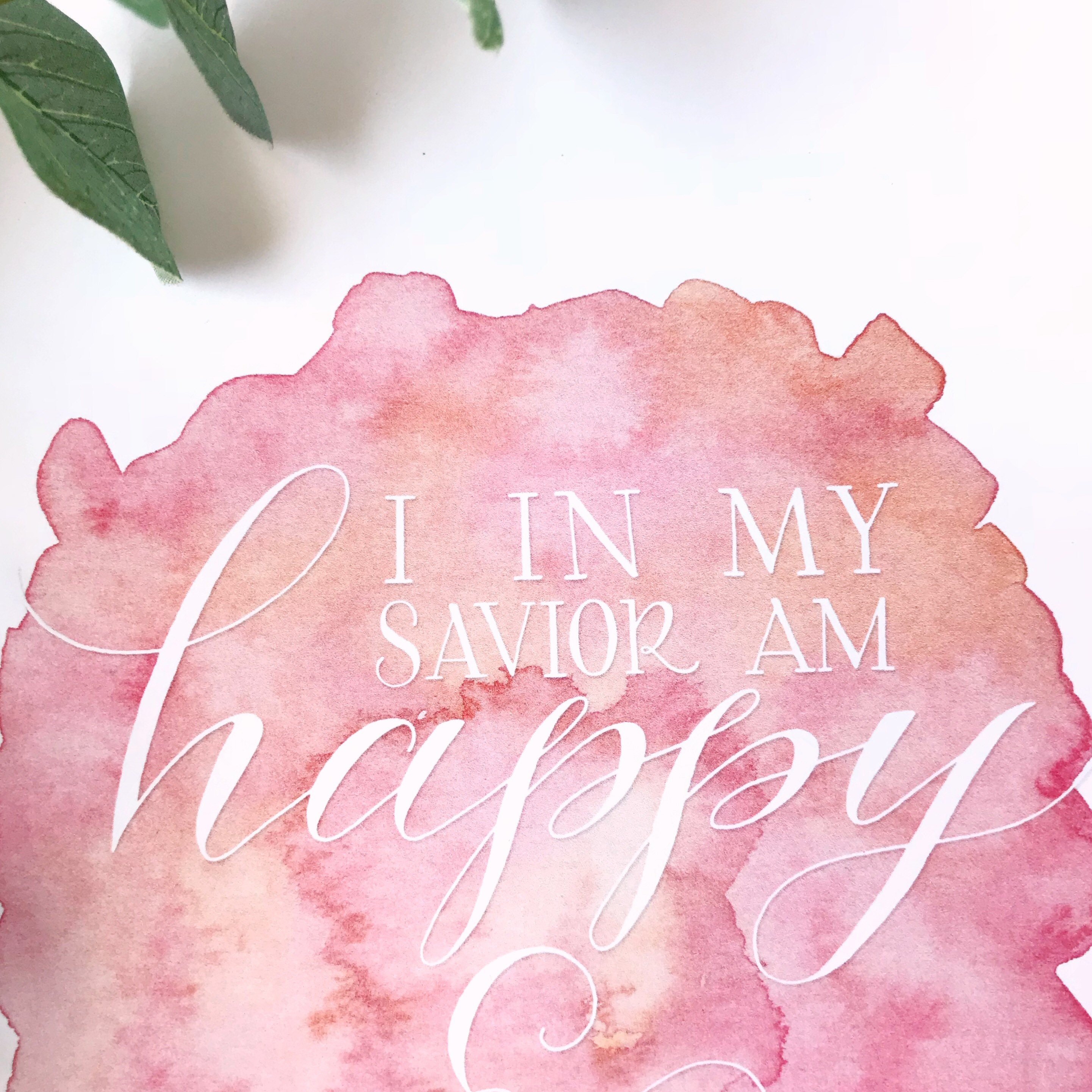 Happy and Blessed Watercolor Lettering - Etsy