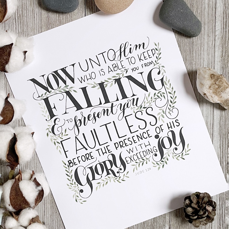 Jude Benediction Hand Lettered Bible Verse Art Print With - Etsy