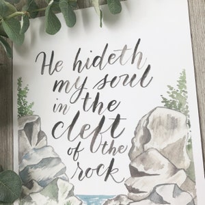 He Hideth My Soul - Watercolor Painting and Lettering - Hymn Print ...
