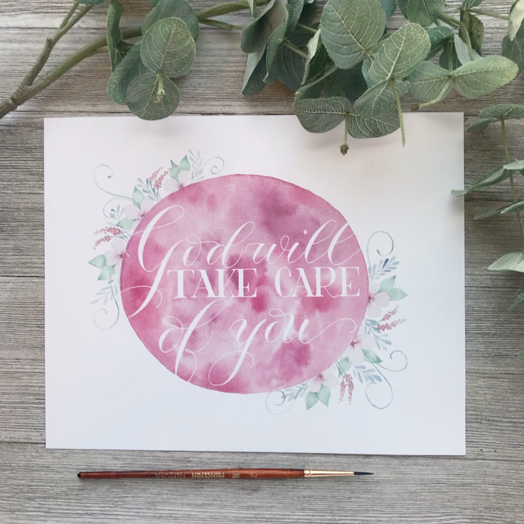 Christian Hymn Lyrics Art Print: Watercolor Calligraphy (8x10) - Etsy
