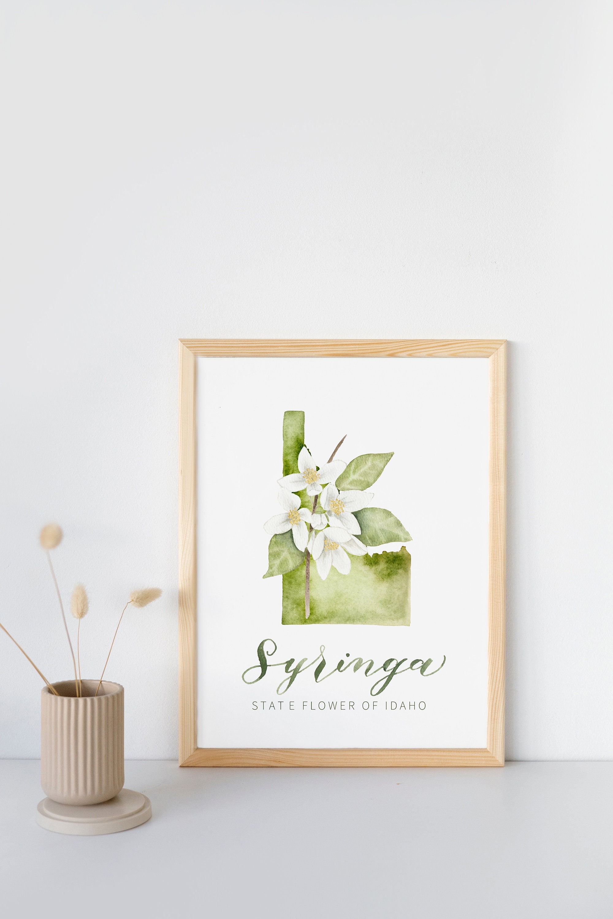 Idaho State Flower and Shape Print Syringa Flower Fine Art Watercolor ...