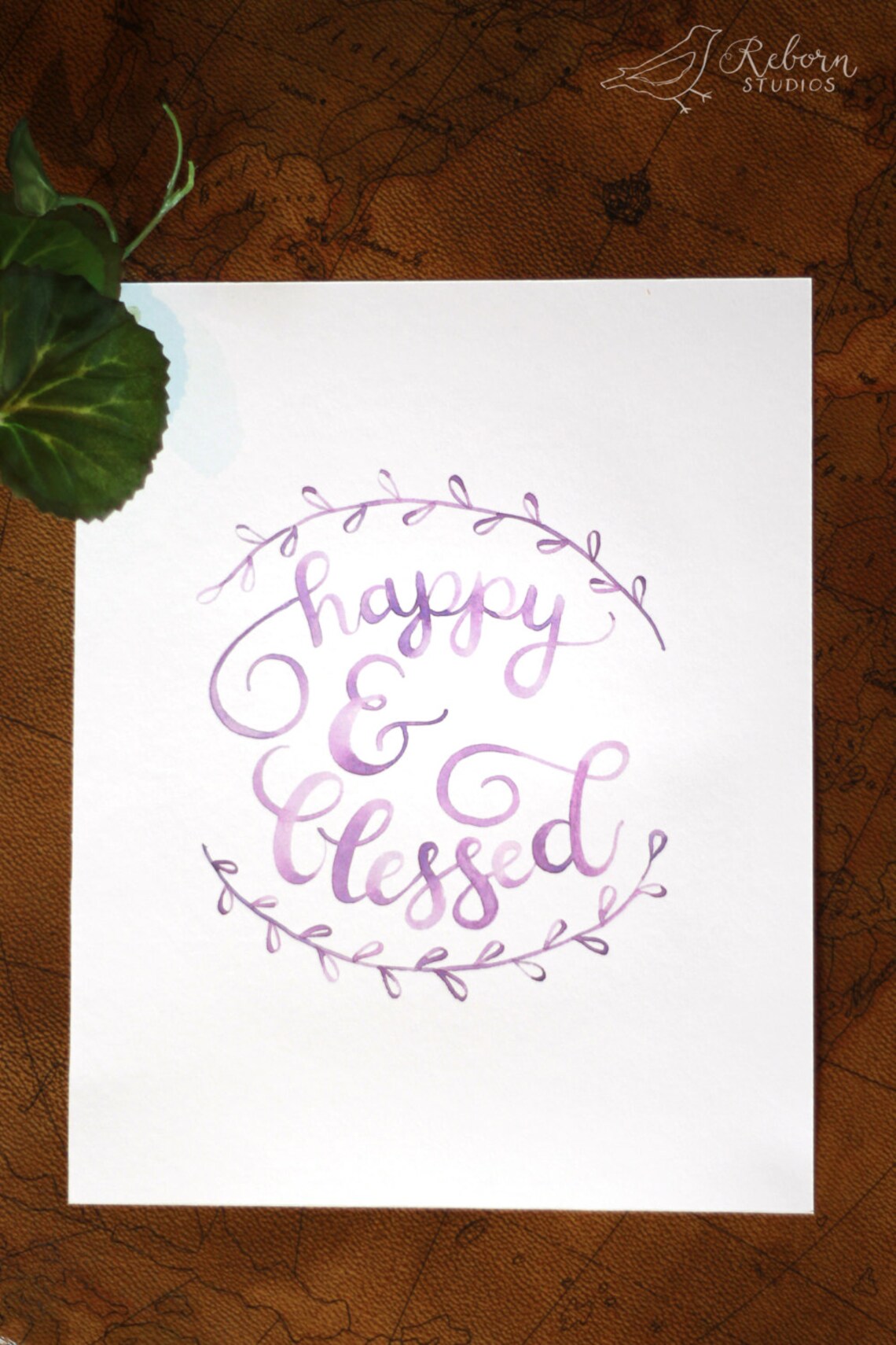 Happy and Blessed Watercolor Lettering - Etsy
