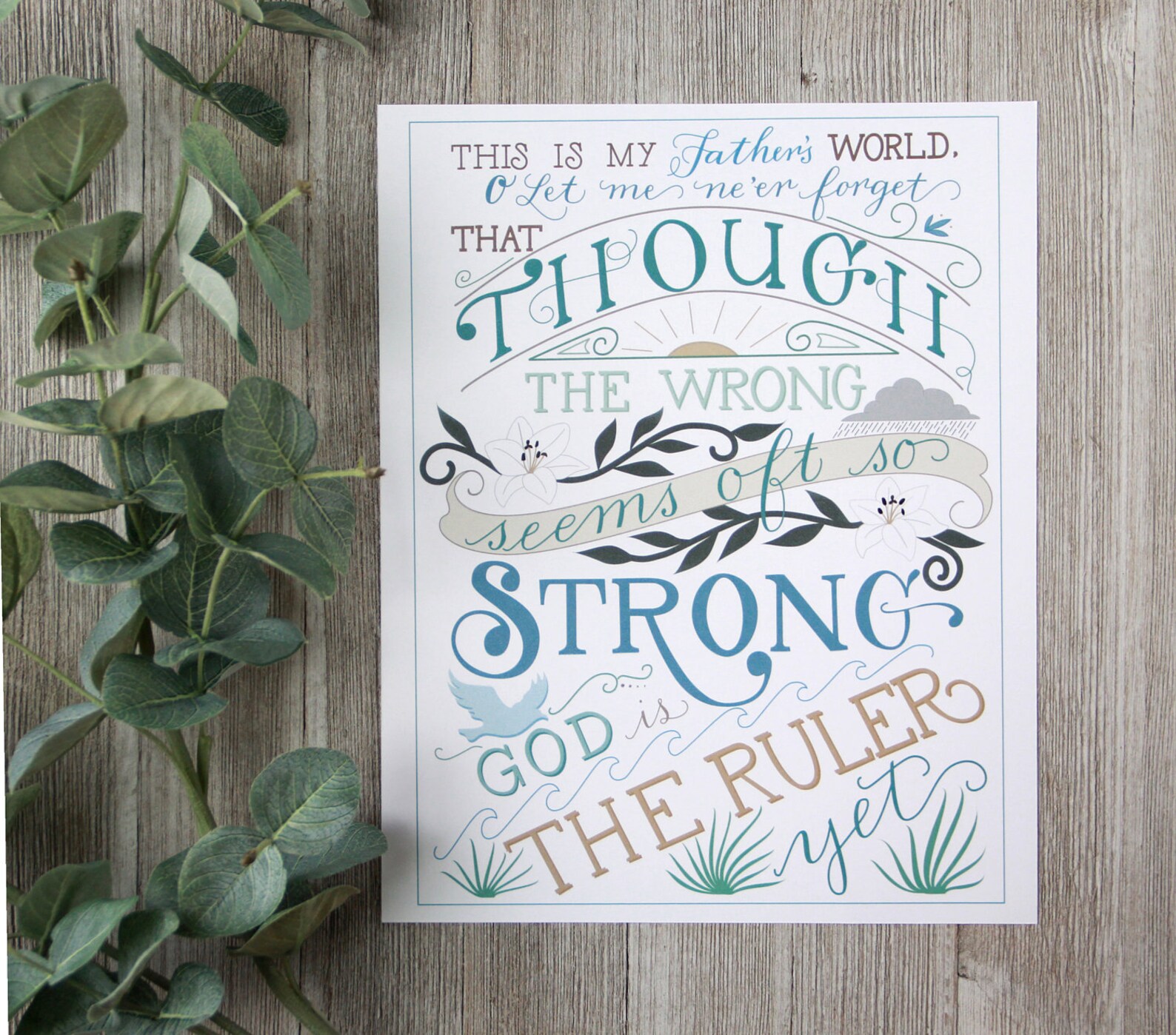 This is My Father's World Christian Hymn -typography Art Print - Etsy