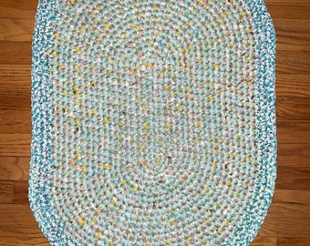 Blue and Yellow Rag Rug - Etsy