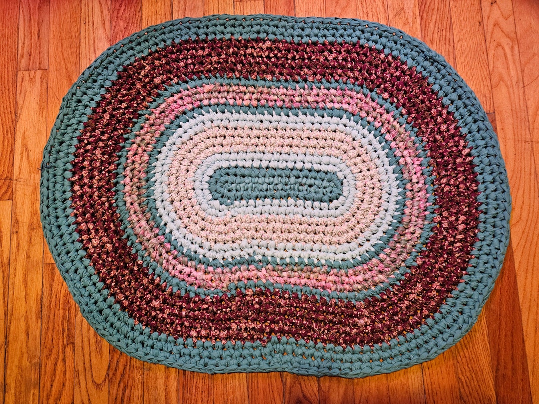 Teal, Light Teal, Dark Maroon Print, Medium Print, Light Print Handmade ...