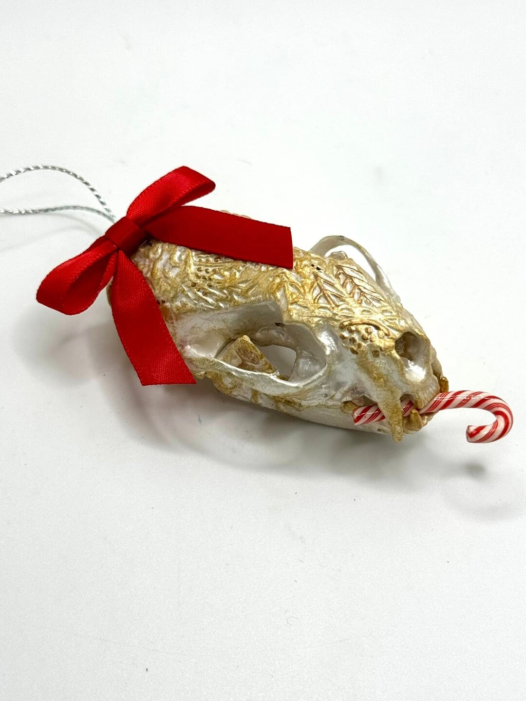 Real Bone Ornament With Candy Cane for Goth Boho Dark - Etsy