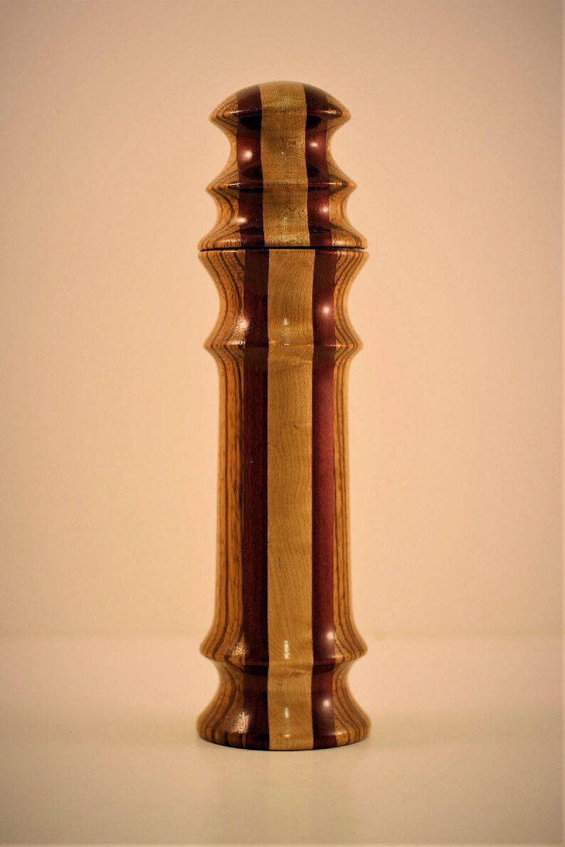 This Segmented Hand Crafted Wooden Pepper Mill is Made of Butter-nut ...
