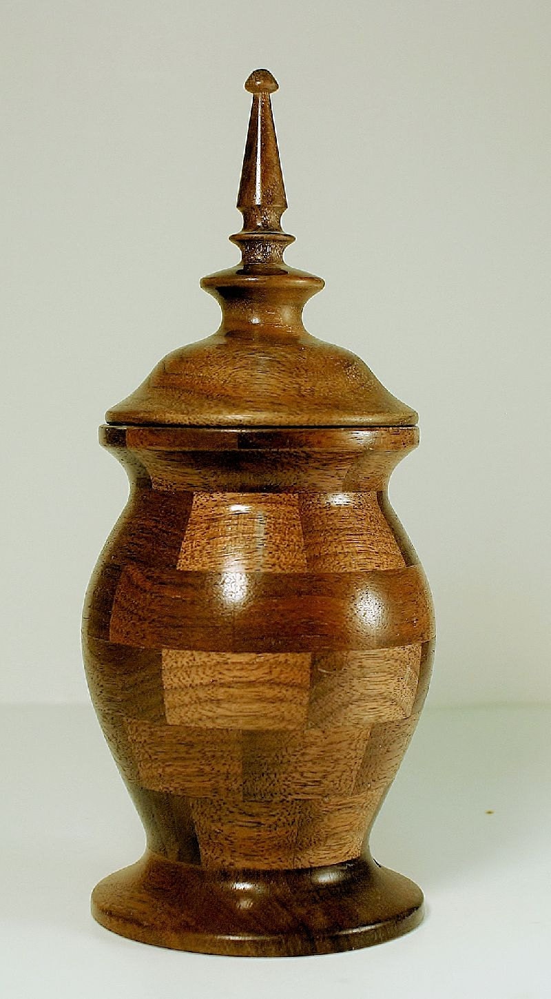 This Wooden Hand Crafted Segmented Urn is Made of Walunt. It Has 58 ...