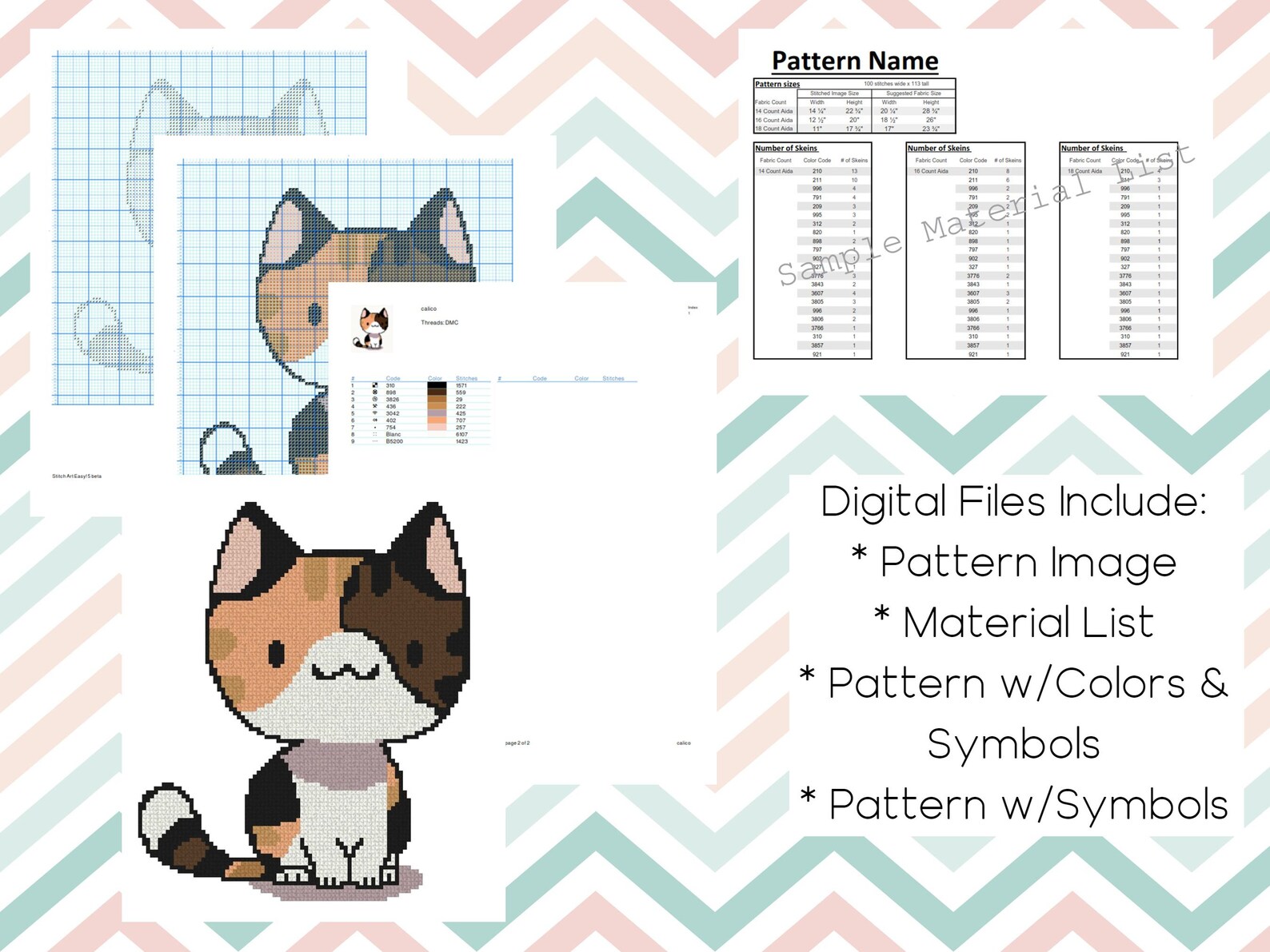 Dango Cat Cross Stitch - Etsy