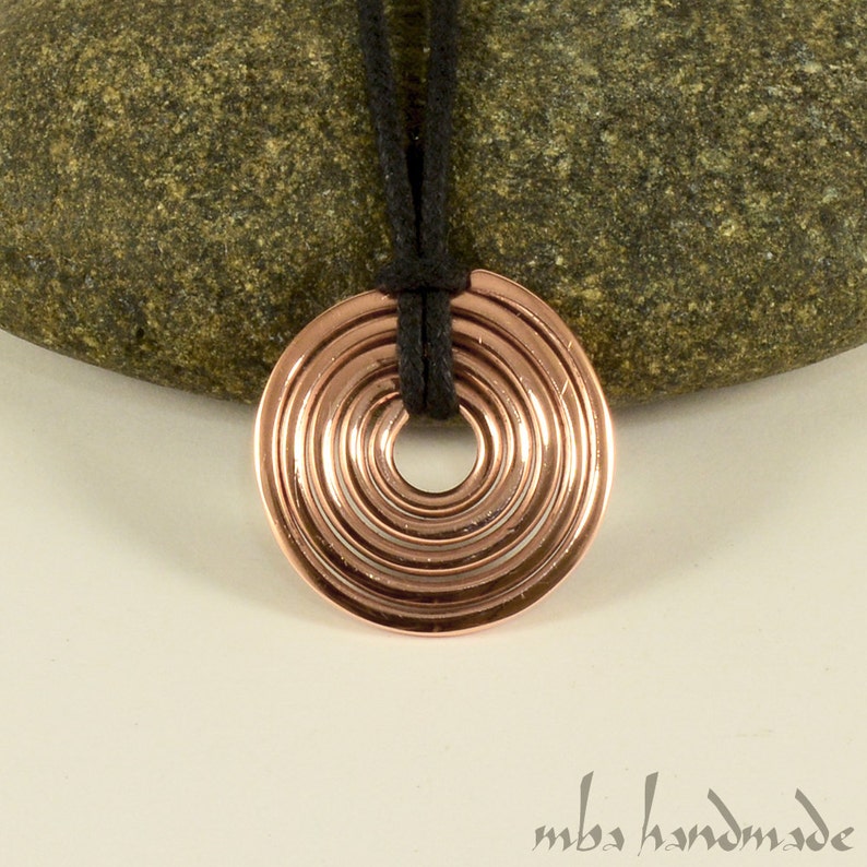 Hammered Pure Copper Spiral Viking Pendant Wire Wrapped | Etsy