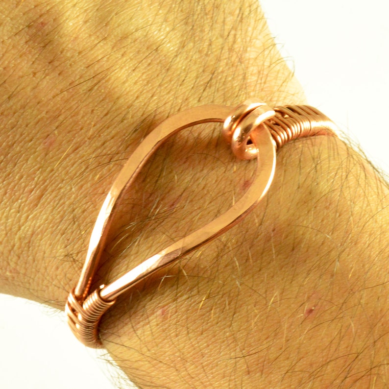 Copper Cuff Wire Wrapped Bracelet - Hammered Copper - Handcrafted ...